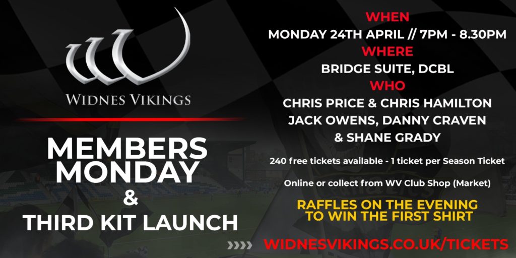 Latest Members Monday event confirmed - Widnes Vikings