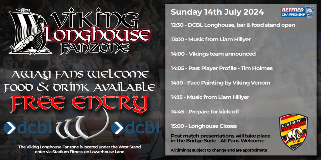 DCBL LONGHOUSE ITINERARY AND FOOD MENU - Widnes Vikings