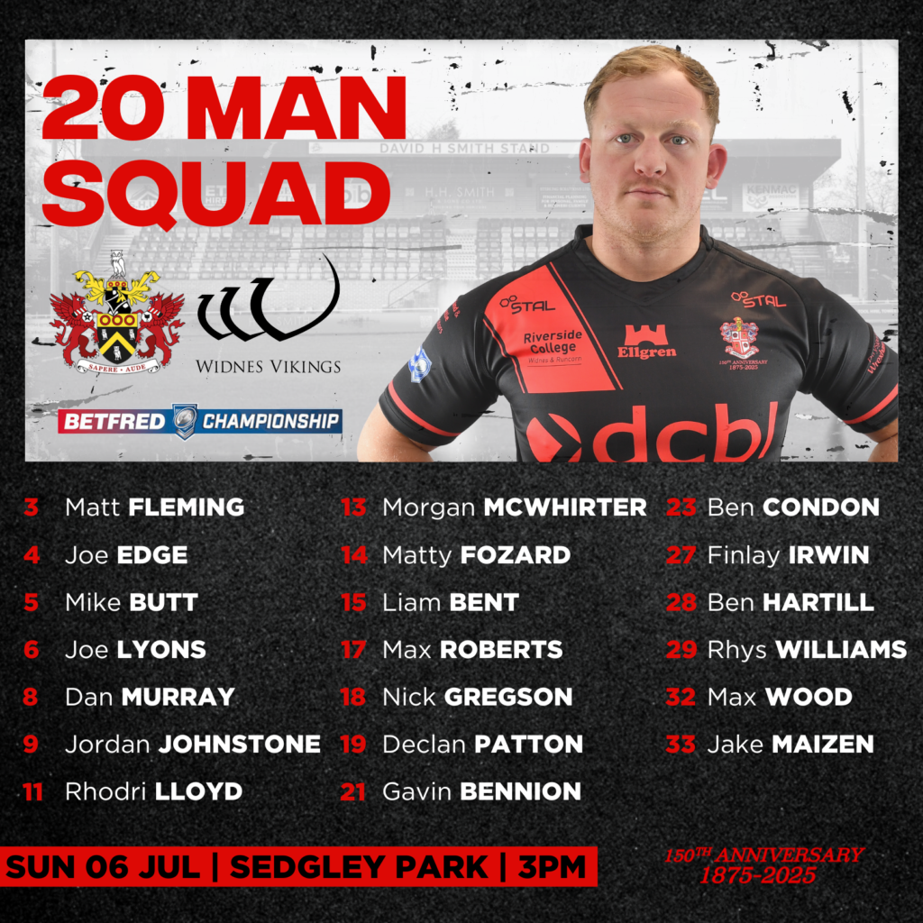 VIKINGS SQUAD FOR OLDHAM CLASH - Widnes Vikings