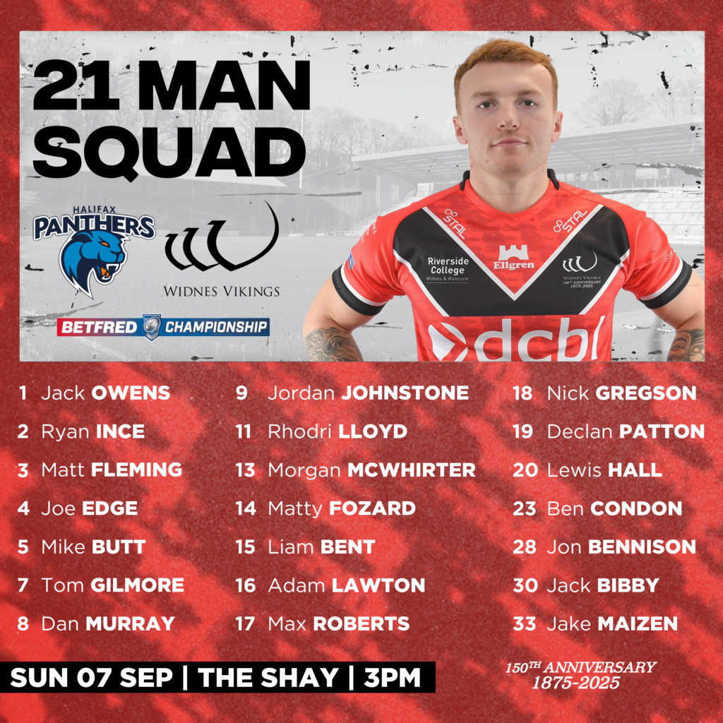 VIKINGS 21-MAN SQUAD FOR CRUNCH HALIFAX CLASH - Widnes Vikings